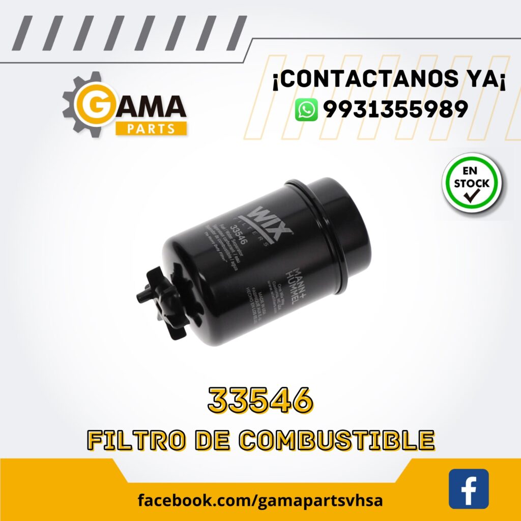 FILTRO SEPARADOR DE AGUA / FILTRO DE COMBUSTIBLE 33546 WIX - Gama Parts Mx